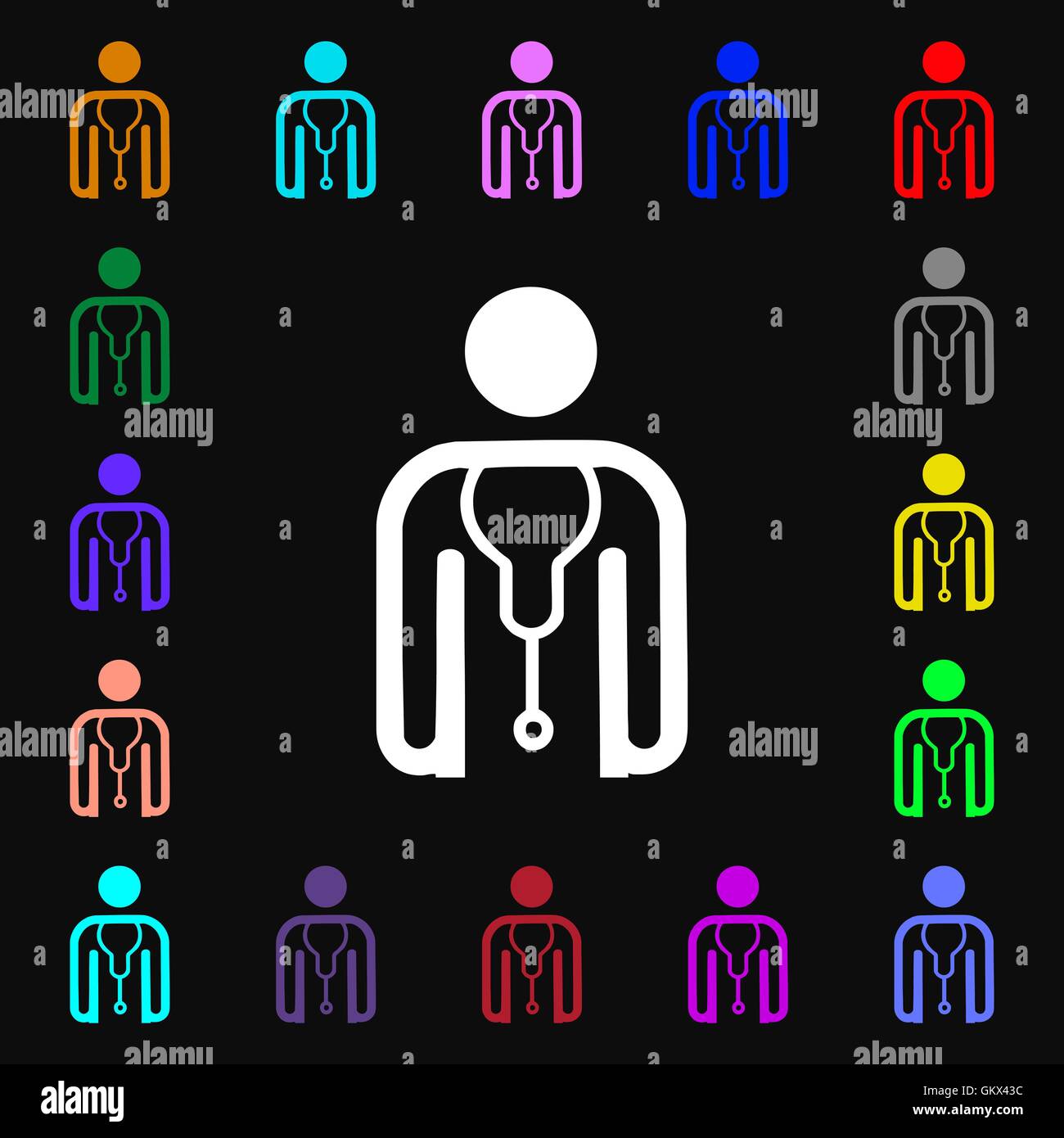 doctor iconi sign. Lots of colorful symbols for your design. Vector ...