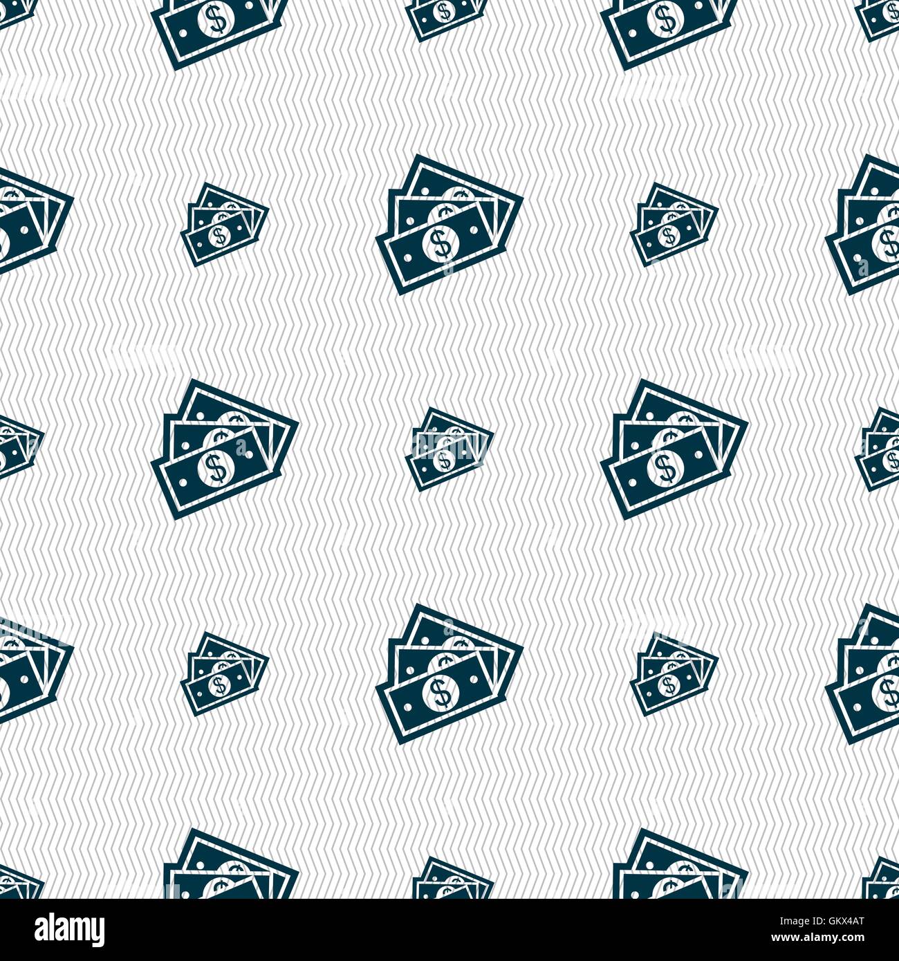 U.s dollar icon sign. Seamless pattern with geometric texture. Vector ...