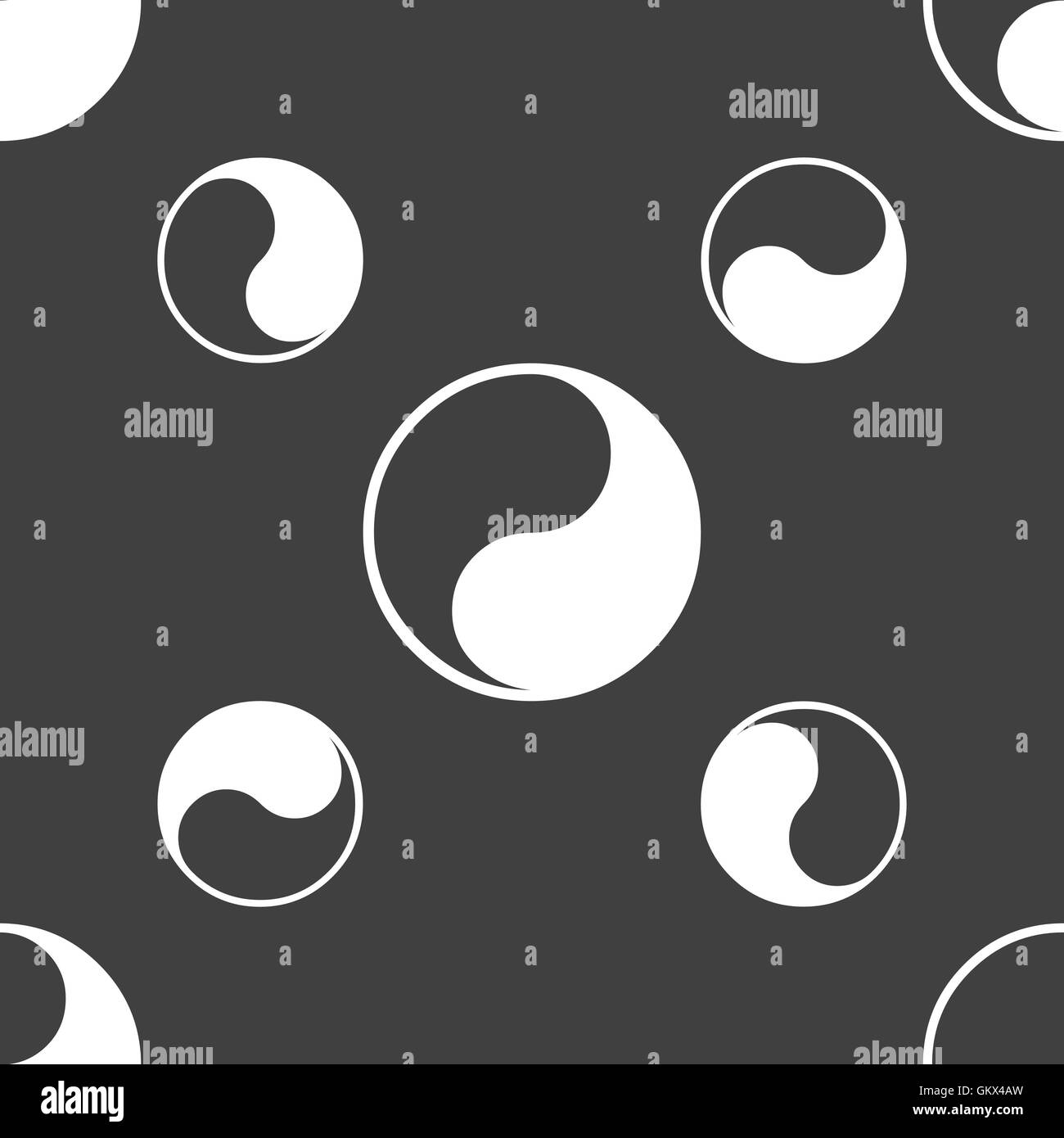Seamless yin yang vector pattern Black and White Stock Photos & Images ...