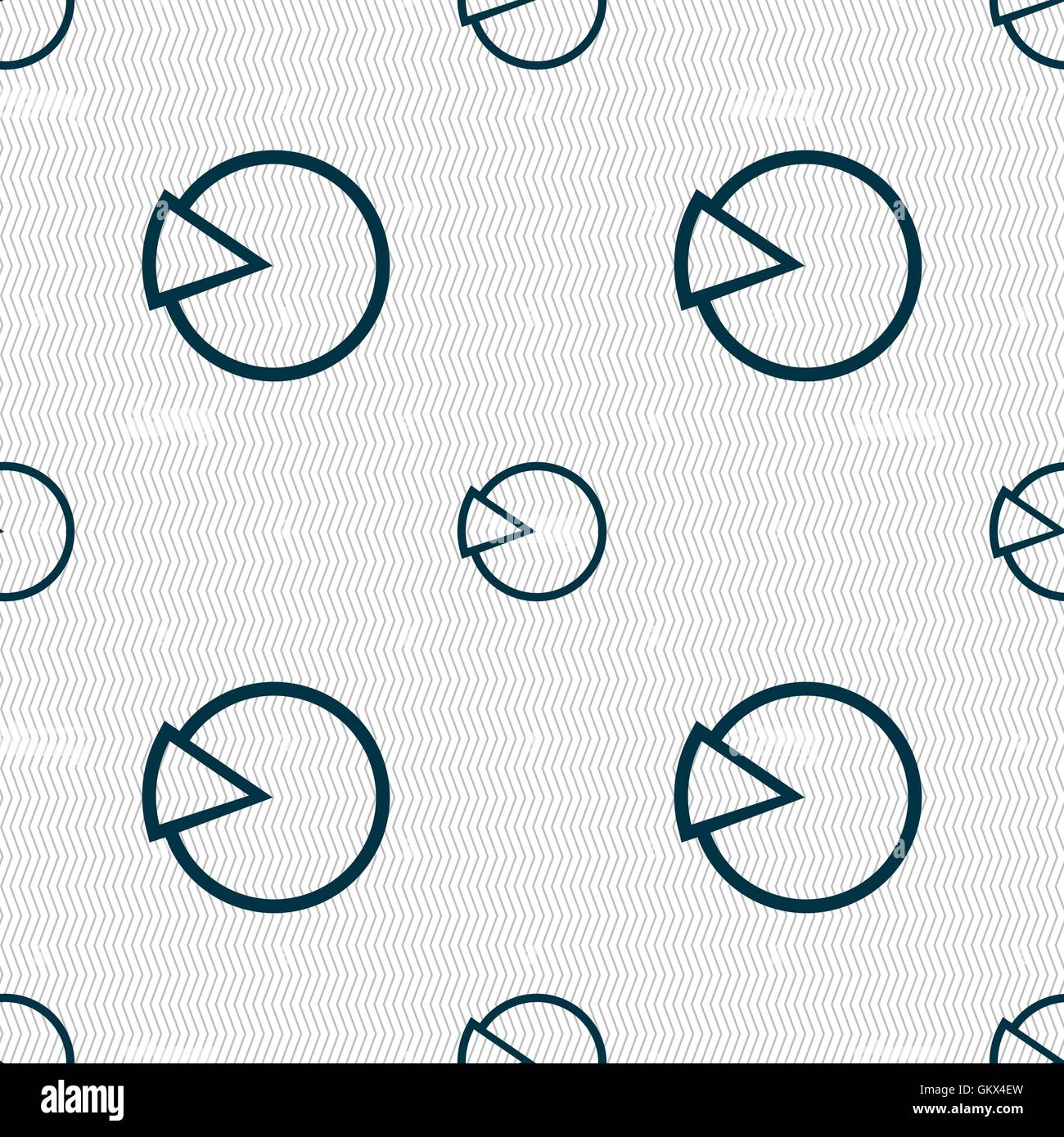 Pie chart graph icon sign. Seamless pattern with geometric texture ...