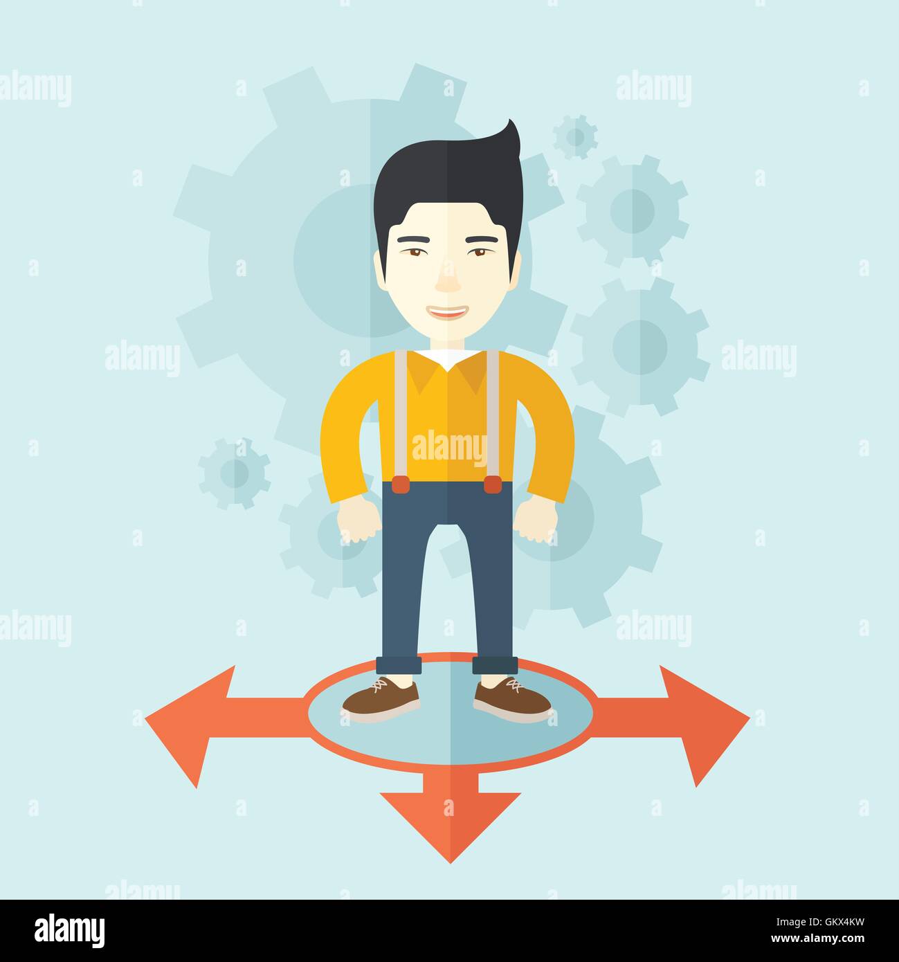 Businessman standing on arrow Stock Vector Images - Alamy