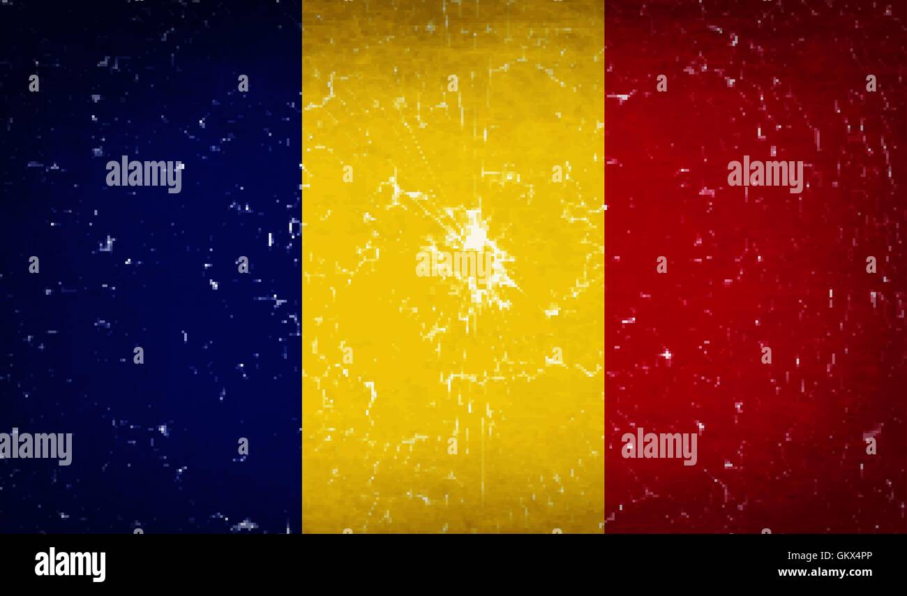 Flags Romania with broken glass texture. Vector Stock Vector Image ...