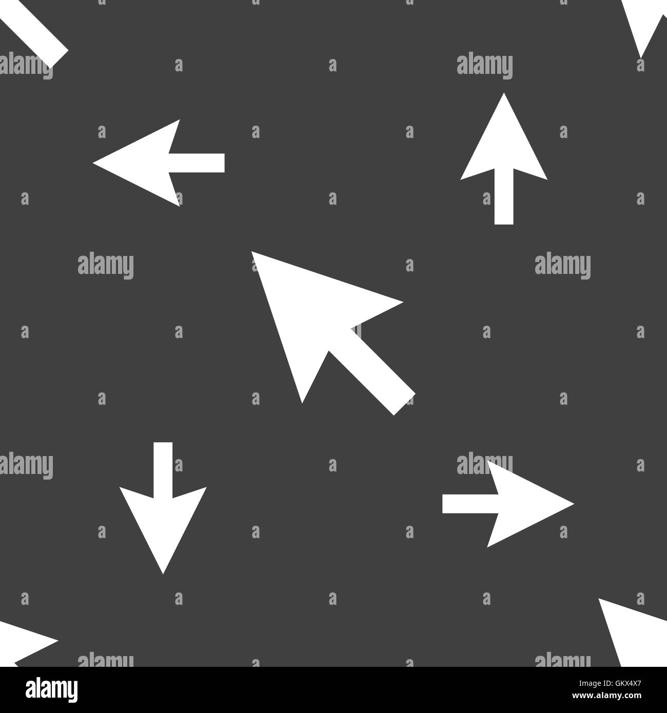 arrow cursor, computer mouse icon sign. Seamless pattern on a gray background. Vector Stock ...