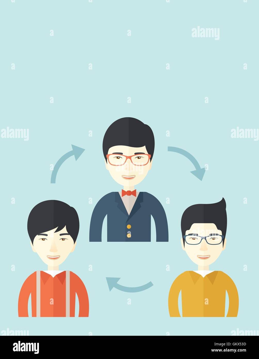 Three young chinese men Stock Vector Images - Alamy