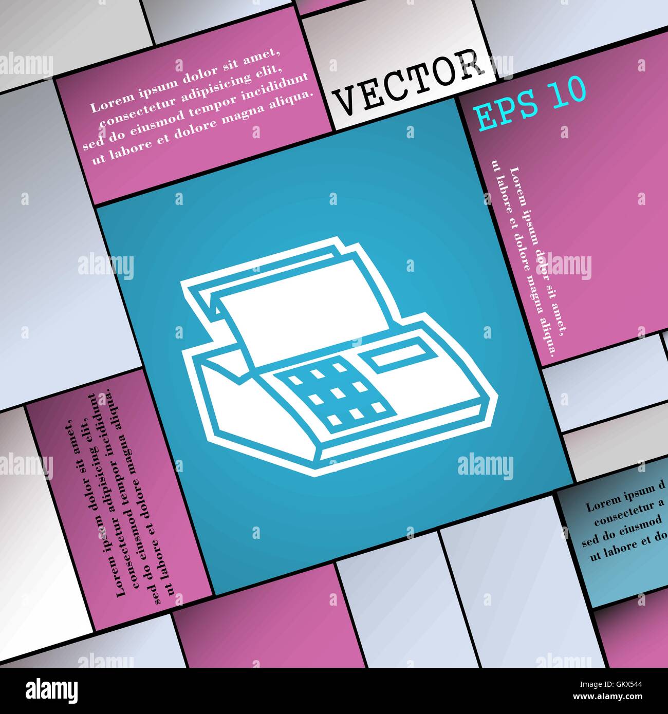 Cash register machine icon sign. Modern flat style for your design ...