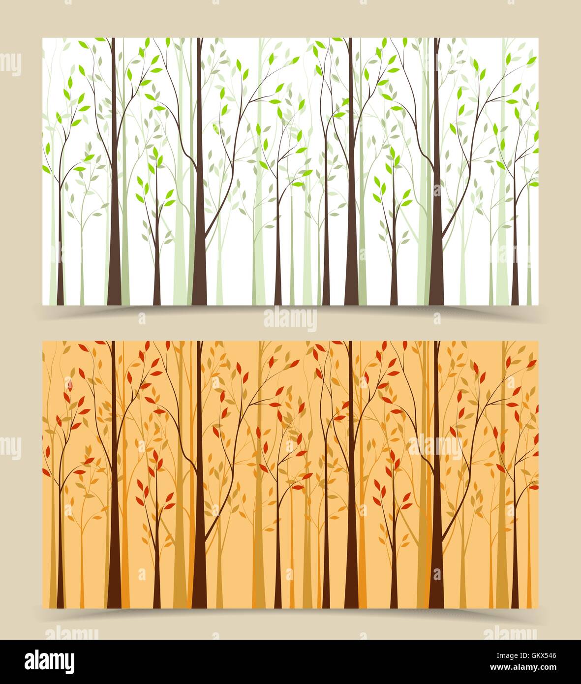 Banner autumn landscape forest Stock Vector Images - Alamy