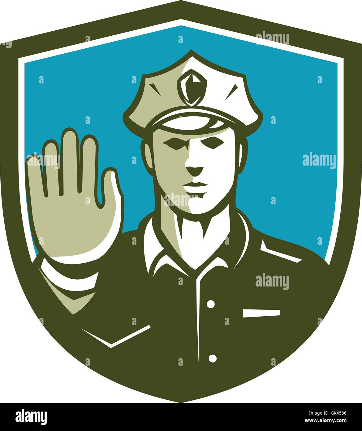 Traffic policeman hand stop sign hi-res stock photography and images ...