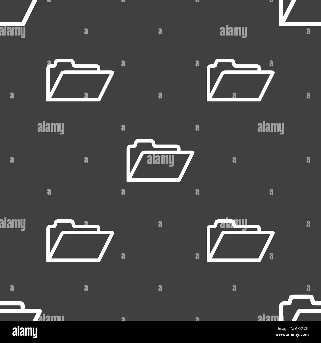 Folder icon sign. Seamless pattern on a gray background. Vector Stock Vector Image & Art - Alamy