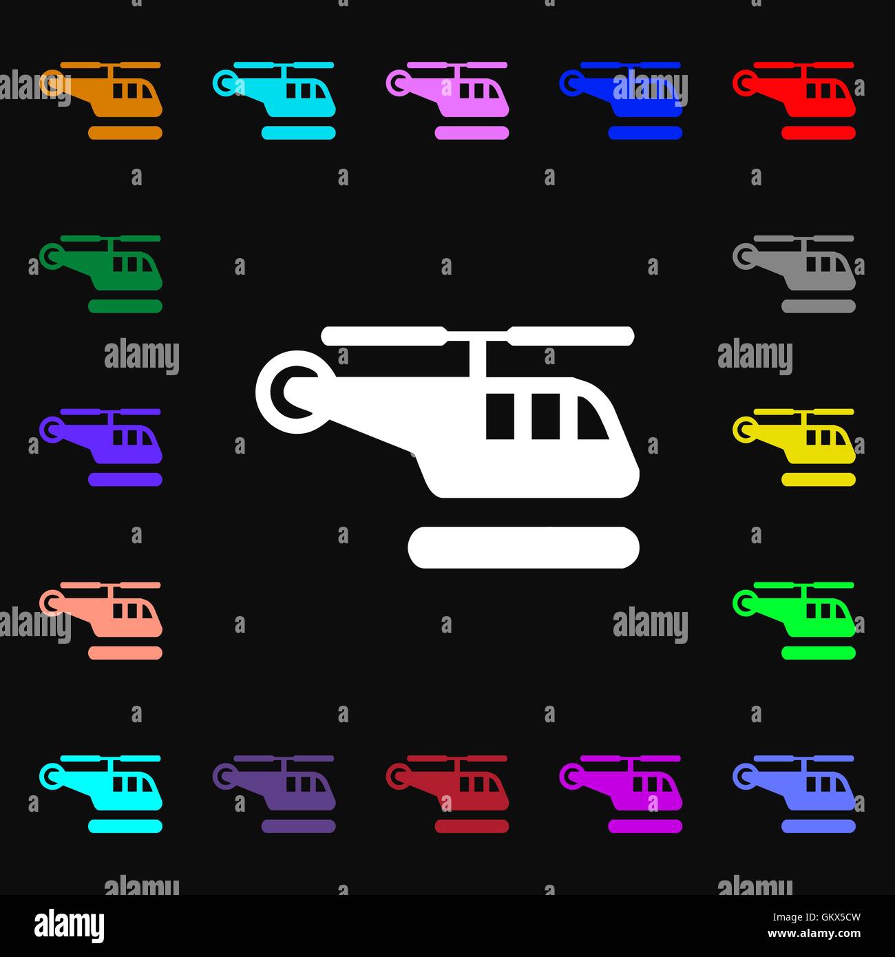 helicopter iconi sign. Lots of colorful symbols for your design. Vector ...