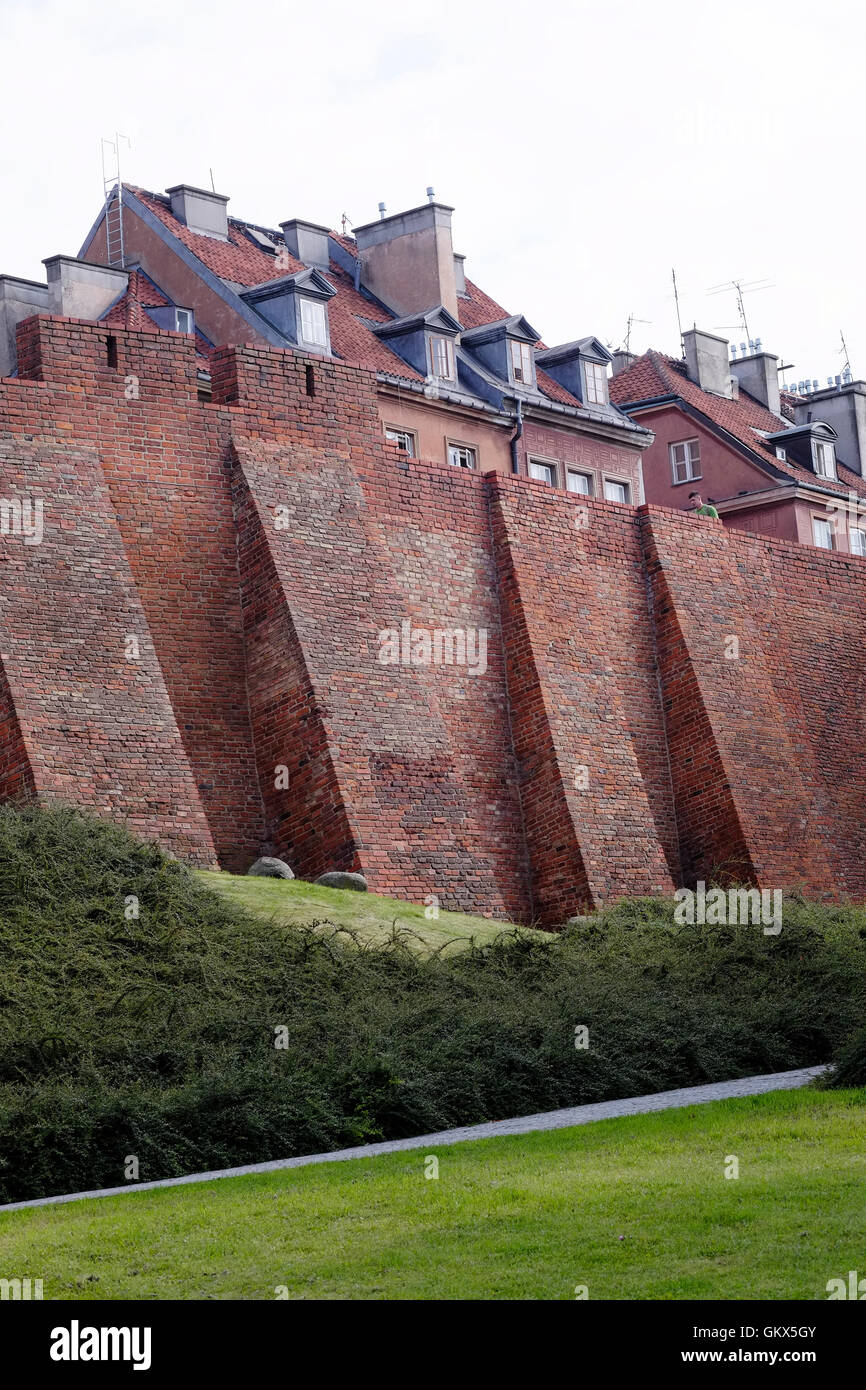 View of the massive reconstructed defensive walls surrounding the old ...