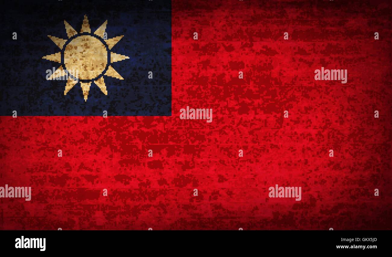 Flags Taiwan with dirty paper texture. Vector Stock Vector Image & Art ...