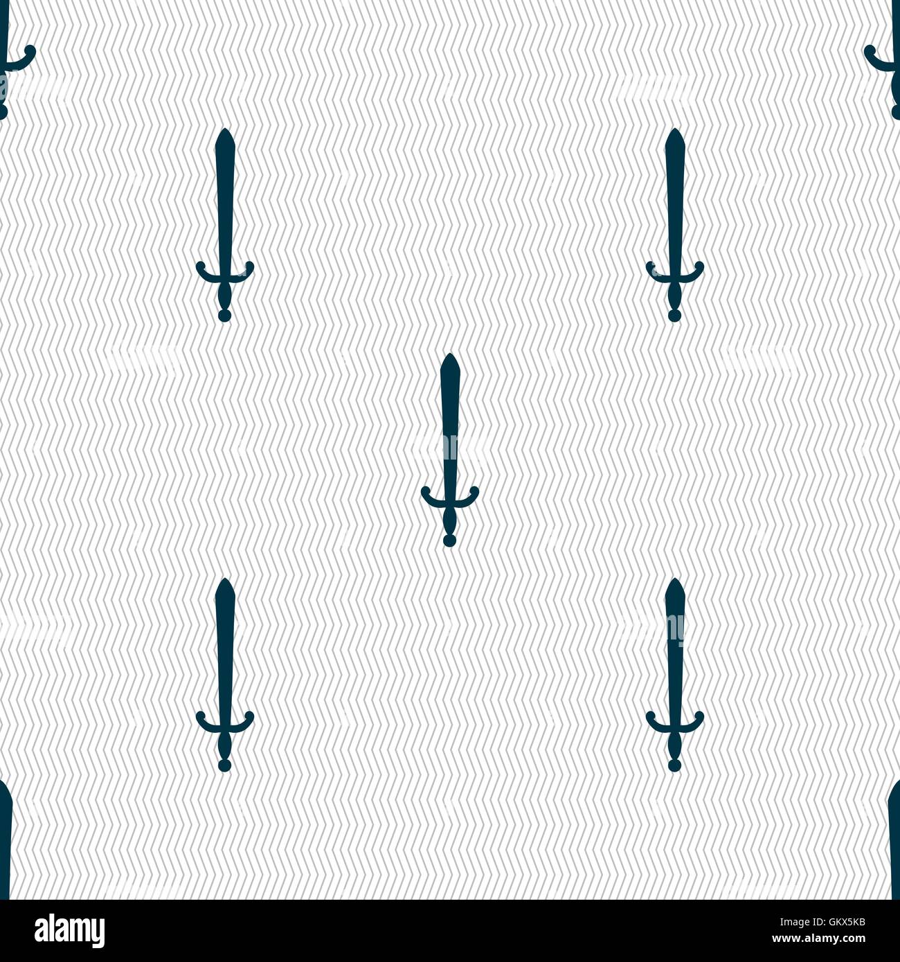 the sword icon sign. Seamless pattern with geometric texture. Vector ...