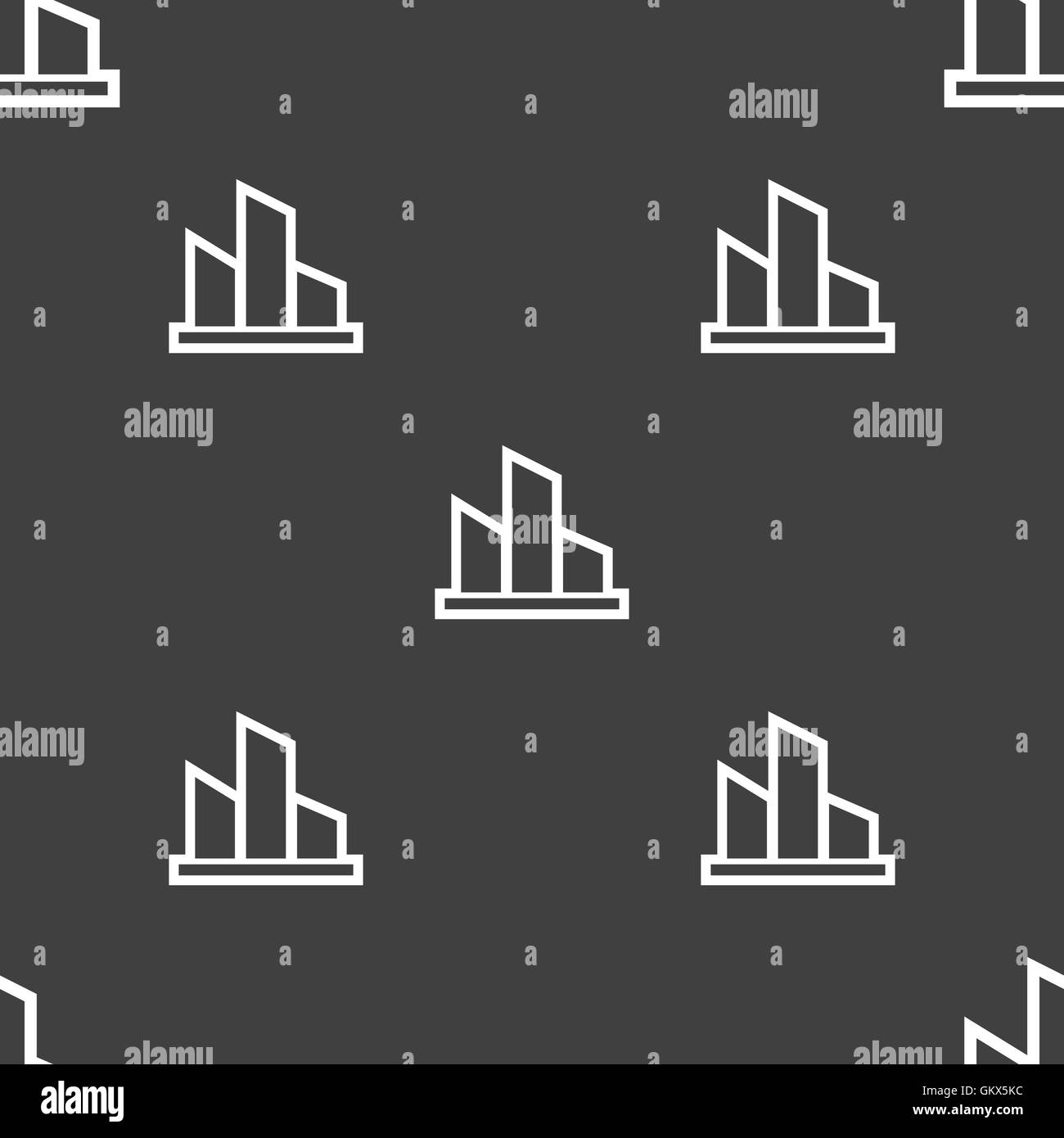 Diagram icon sign. Seamless pattern on a gray background. Vector Stock ...