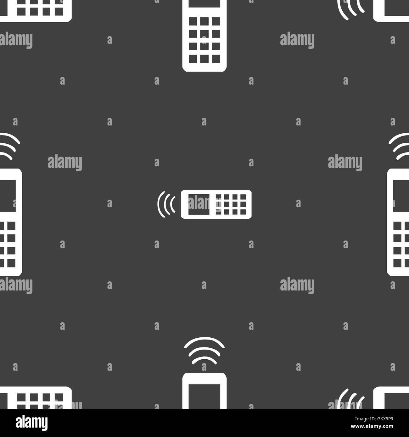 the remote control icon sign. Seamless pattern on a gray background ...