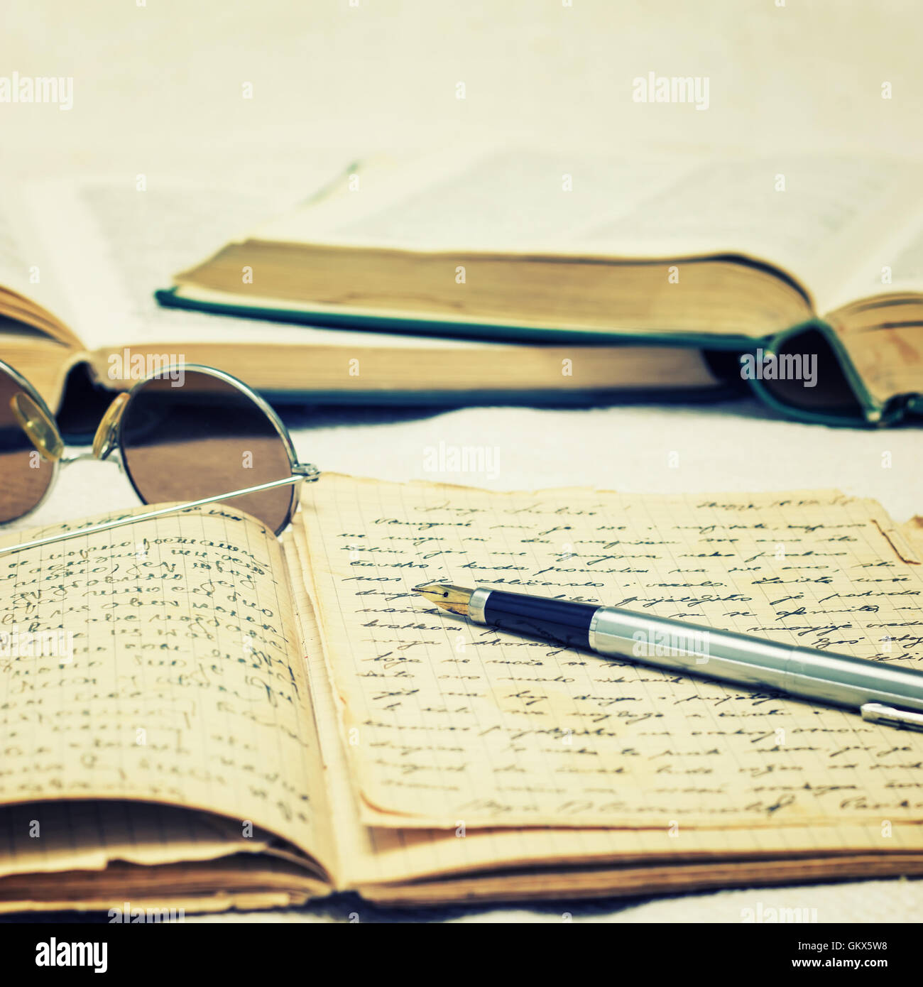 books on table Stock Photo - Alamy