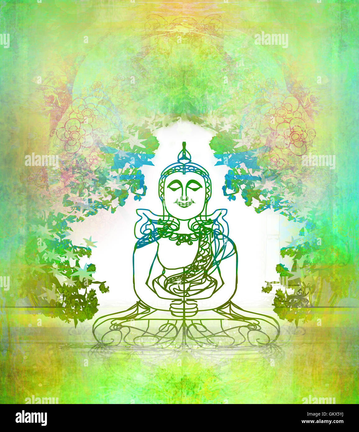 Chinese Traditional Artistic Buddhism Pattern Stock Photo - Alamy