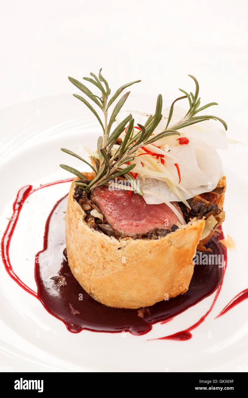 Fillet Wellington with fresh herbs Stock Photo - Alamy