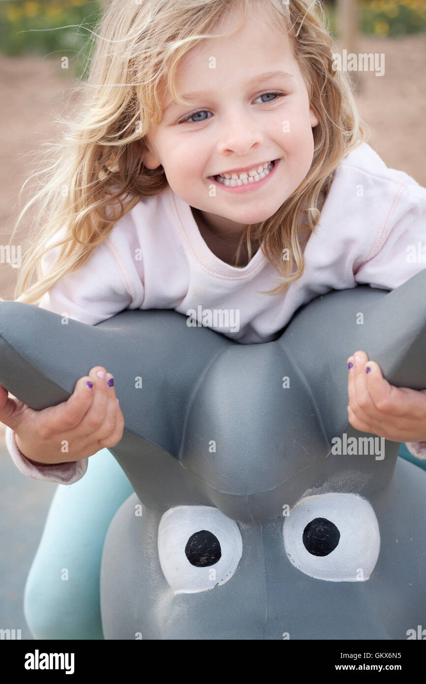 Playground spring riding toy hi-res stock photography and images - Alamy