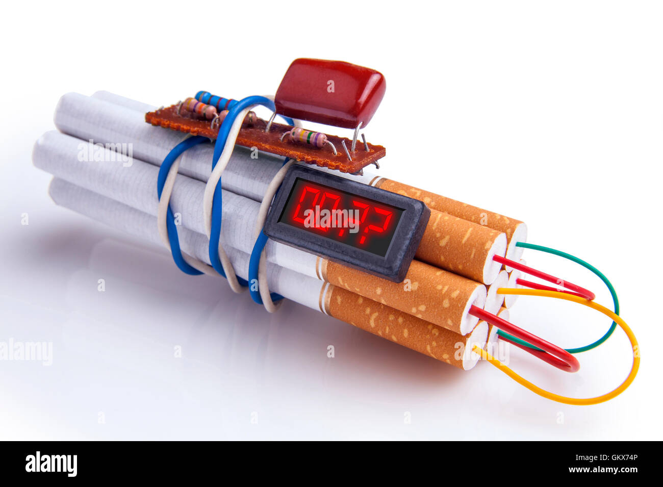 Dynamite time bomb made of Cigarettes Stock Photo - Alamy