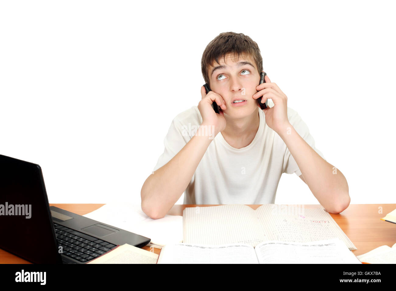 Two student talking sad hi-res stock photography and images - Alamy