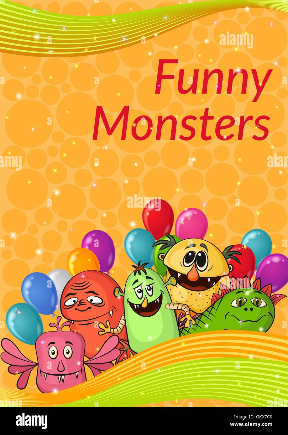 Cartoon Monsters Background Stock Vector Image & Art - Alamy