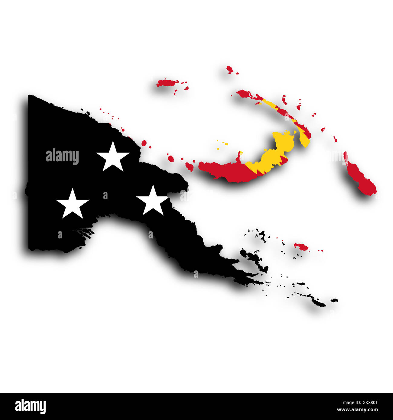 Map of Papua New Guinea Stock Photo - Alamy