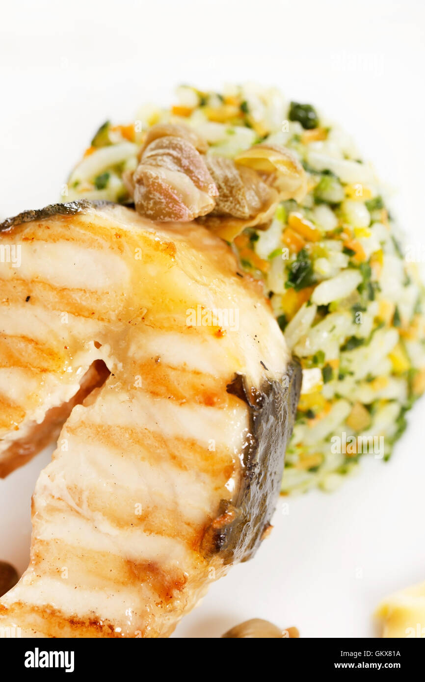 Pangasius with rice and vegetable hi-res stock photography and images ...