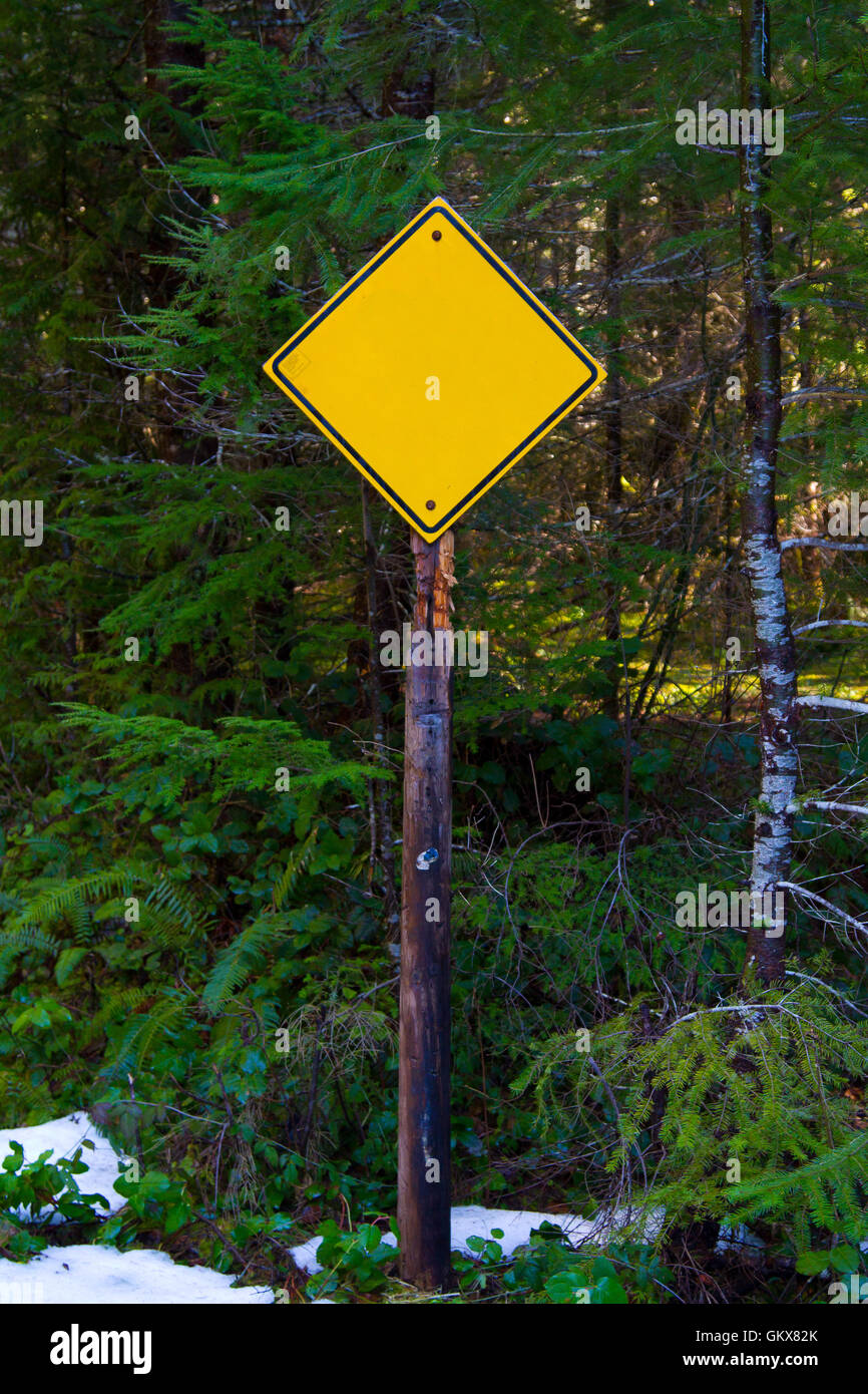 Blank Caution Sign Stock Photo - Alamy