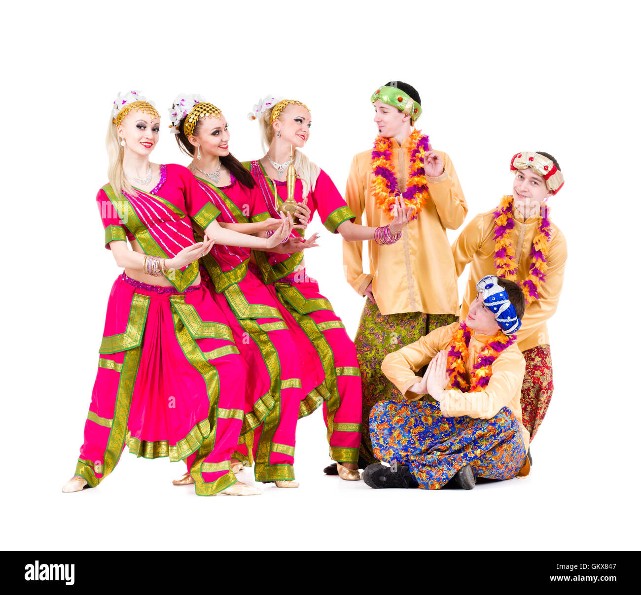 dancers dressed in Indian costumes posing Stock Photo - Alamy