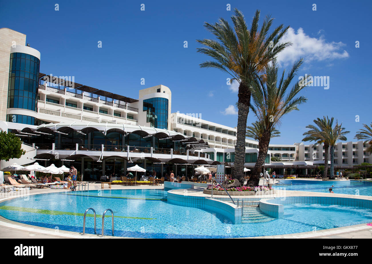 Athena Beach Hotel Swimming Pool in Paphos - Cyprus Stock Photo - Alamy