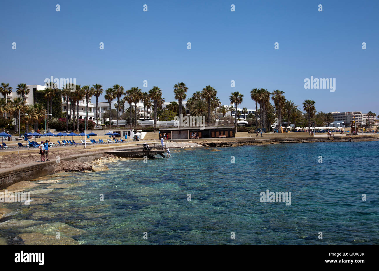 Municipal Baths Bay along Promenade in Paphos - Cyprus Stock Photo - Alamy