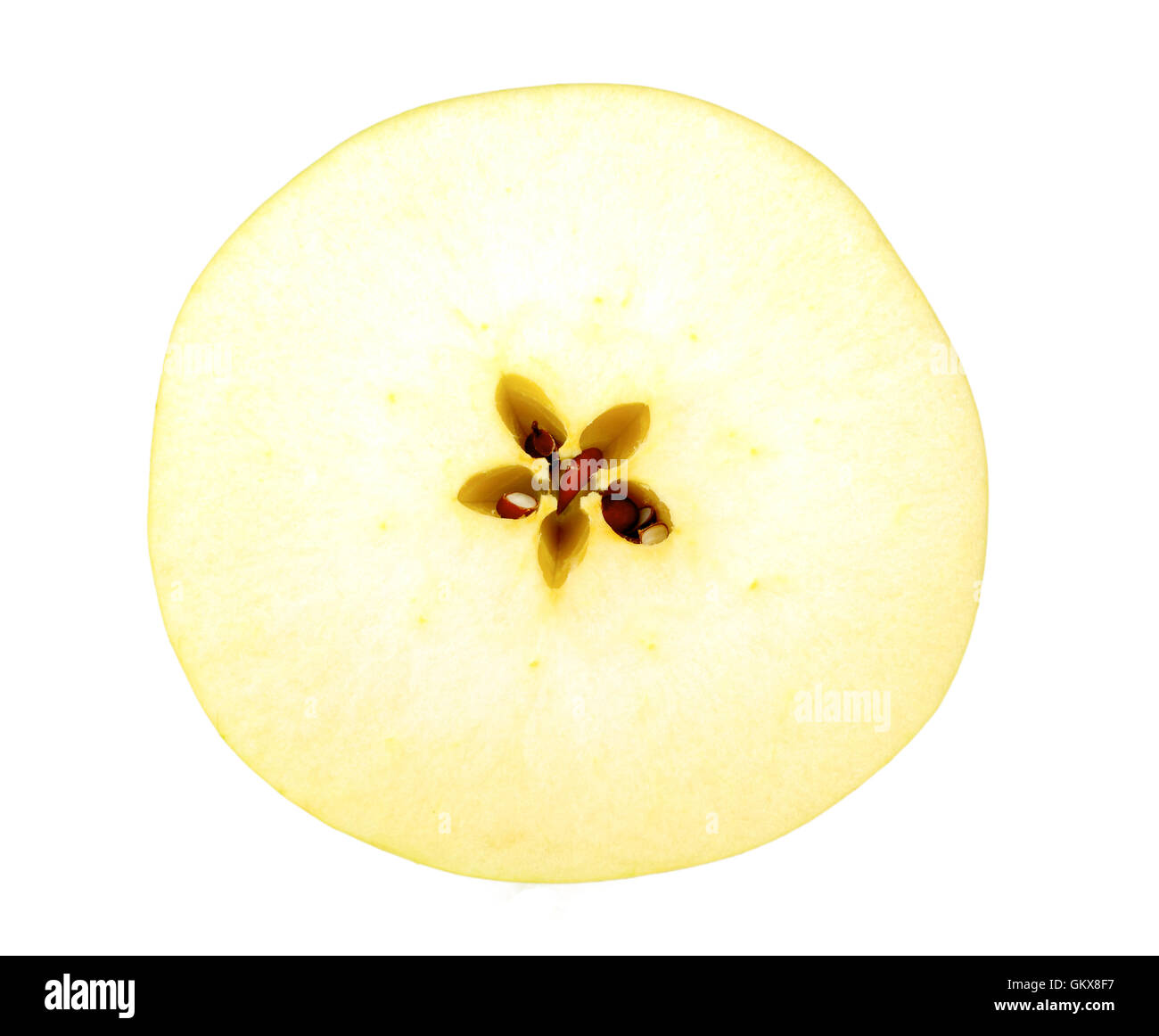 Circle slice of a fresh yellow apple Stock Photo - Alamy
