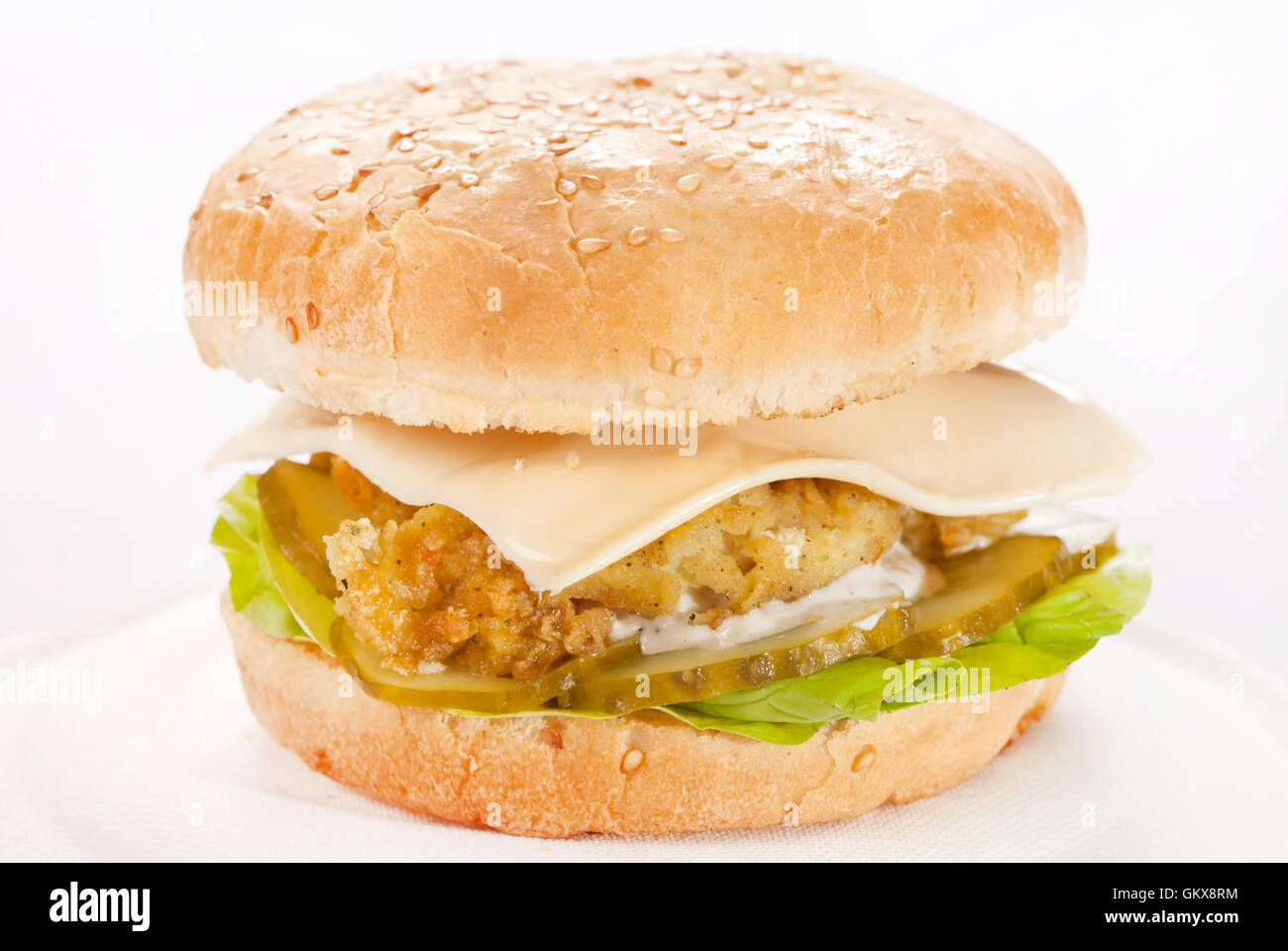 cheeseburger on the plate Stock Photo - Alamy