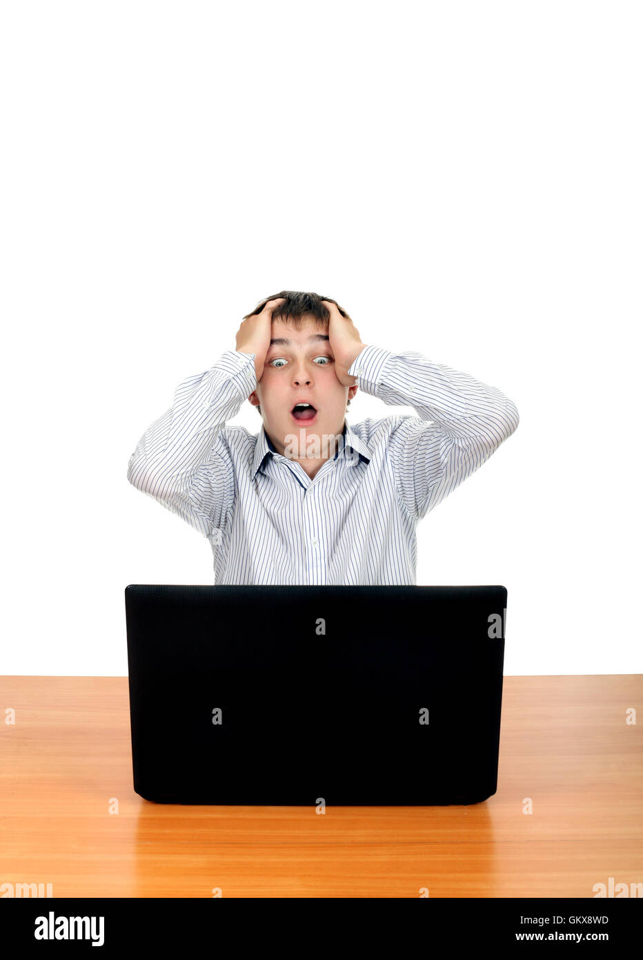 Teen shocked computer hi-res stock photography and images - Alamy