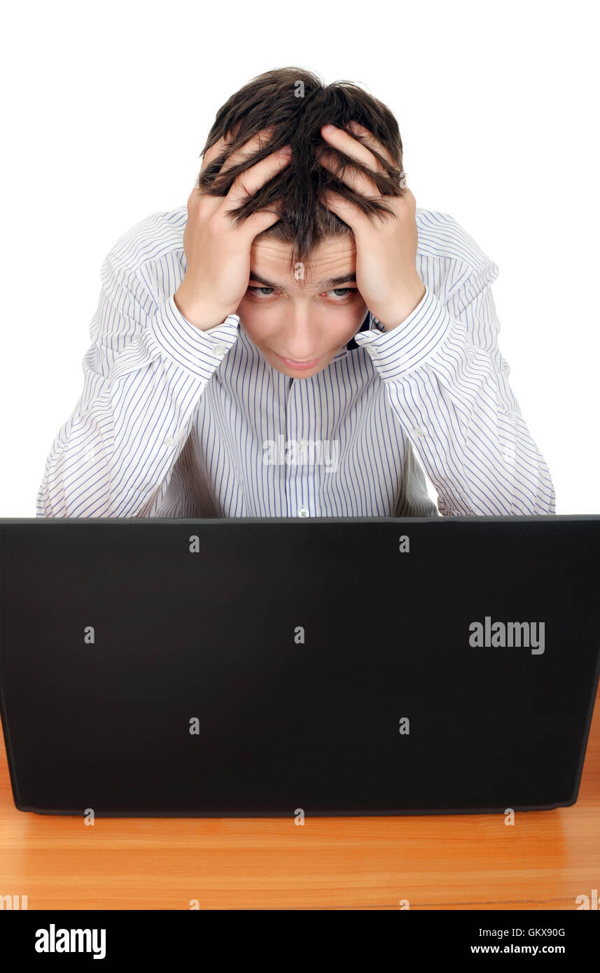 Troubled teenager laptop hi-res stock photography and images - Alamy