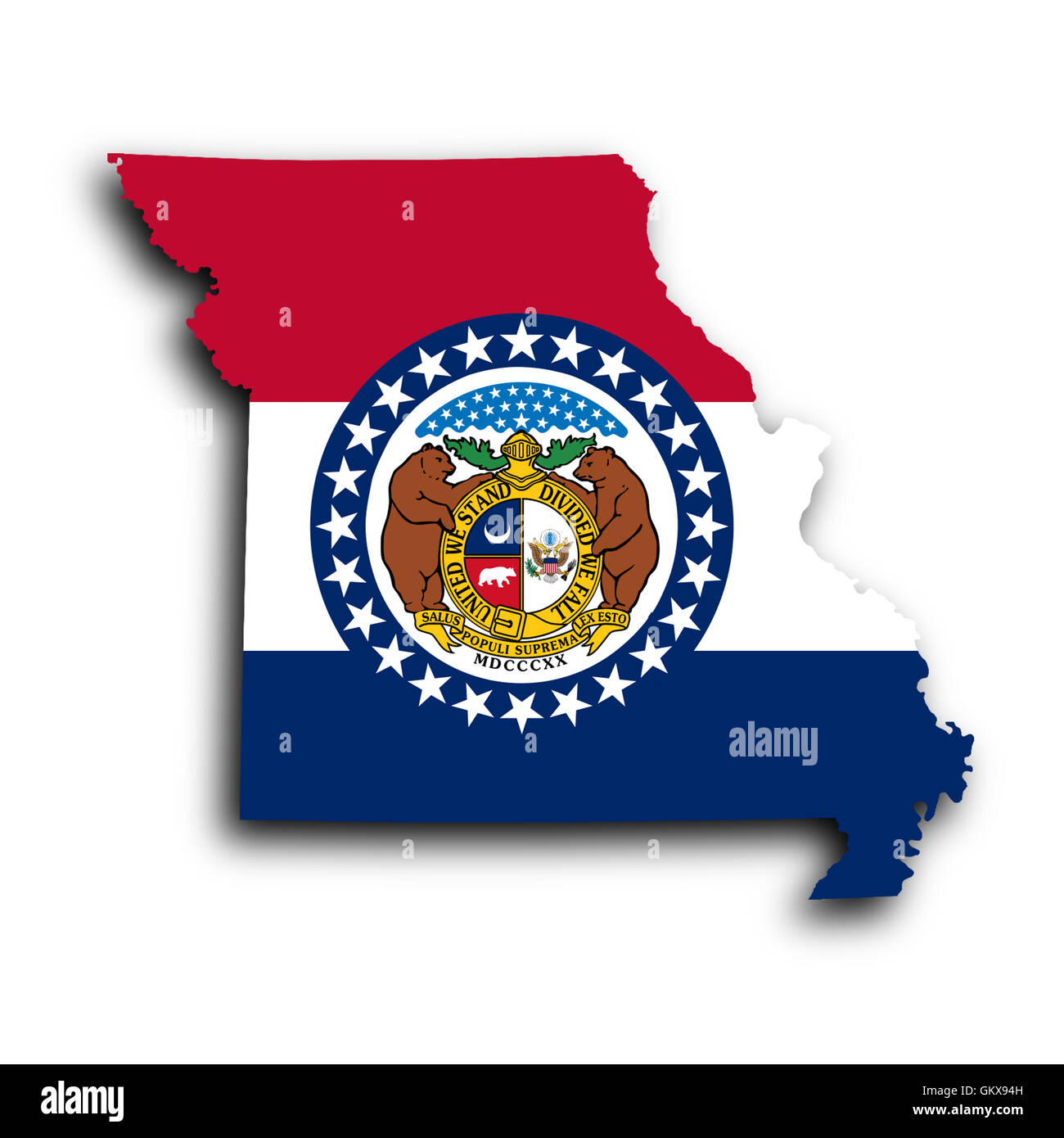 Map of Missouri Stock Photo - Alamy