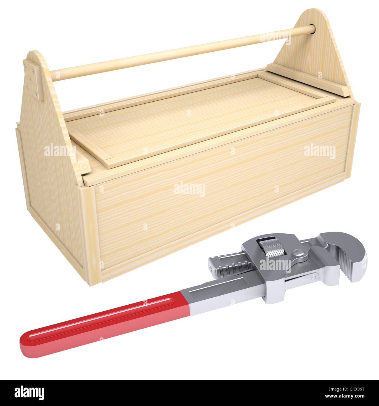 Tool box and wrench Stock Photo - Alamy