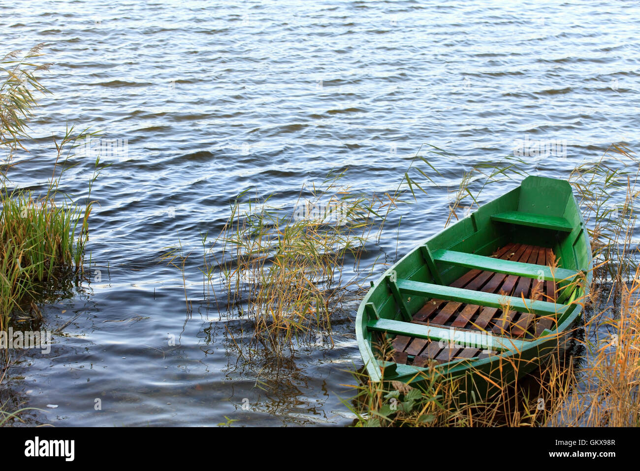 lake with boat Stock Photo - Alamy