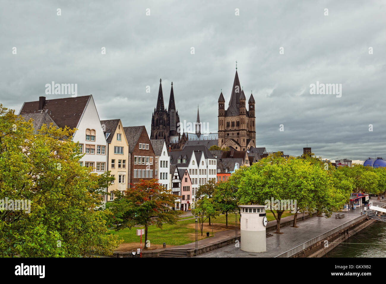 Rhine River Embankment in Cologne Stock Photo - Alamy