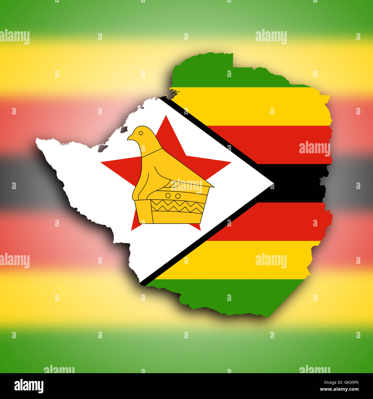 Zimbabwe map africa flag hi-res stock photography and images - Alamy