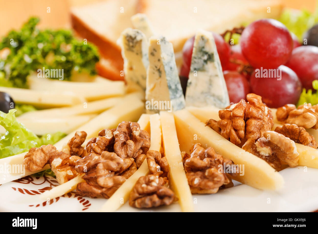 Brie cheese grape mint hi-res stock photography and images - Alamy