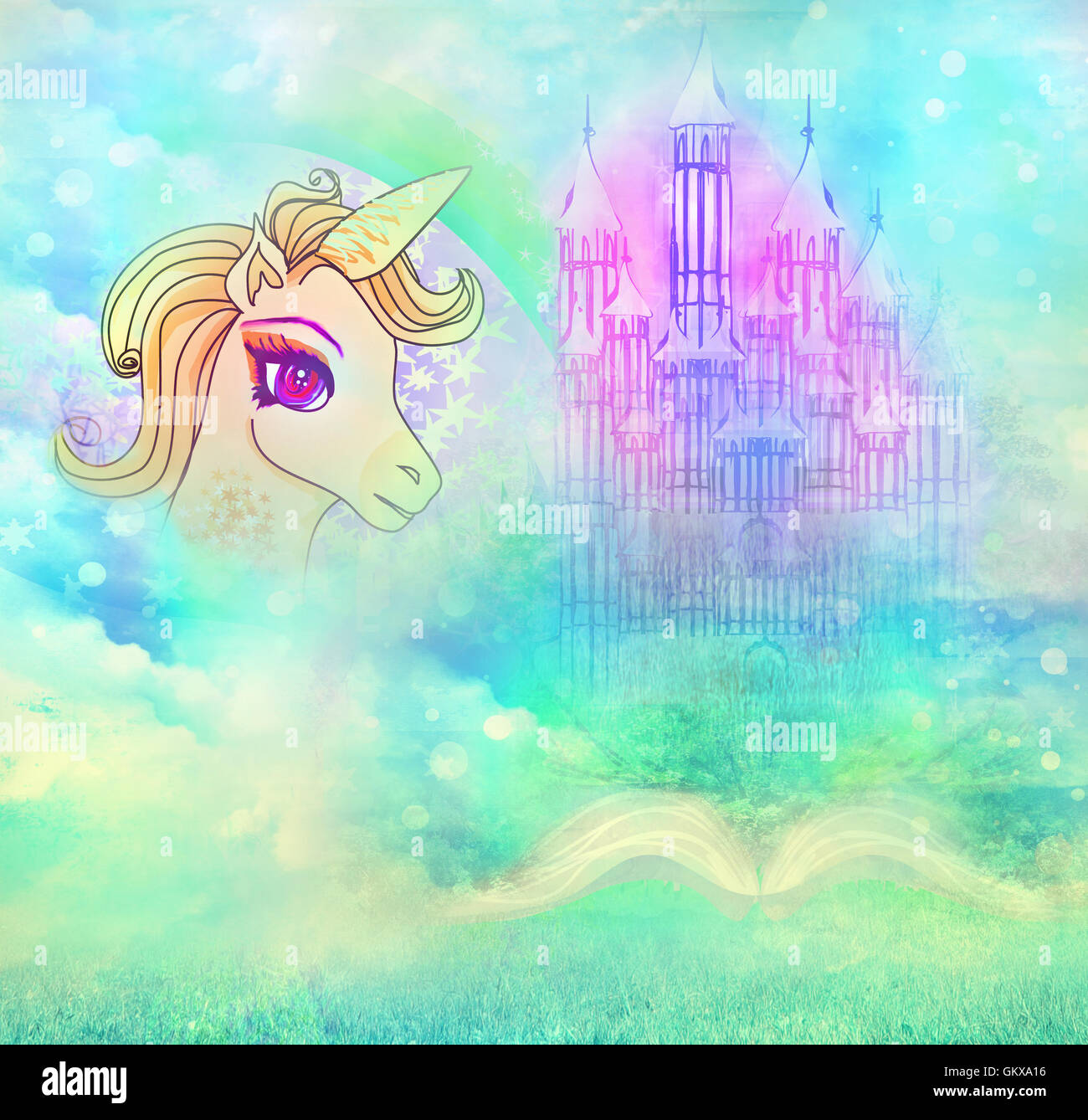 Magic book of fantasy stories Stock Photo - Alamy