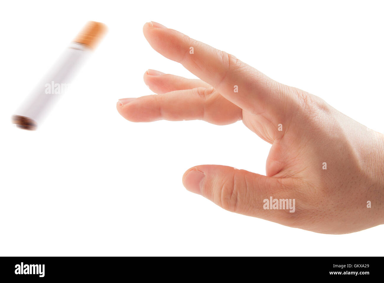 Human hand trowing cigarette hi-res stock photography and images - Alamy