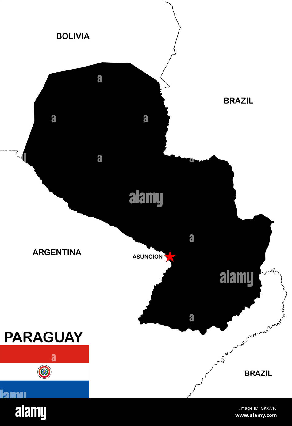 Flag map of paraguay hi-res stock photography and images - Alamy