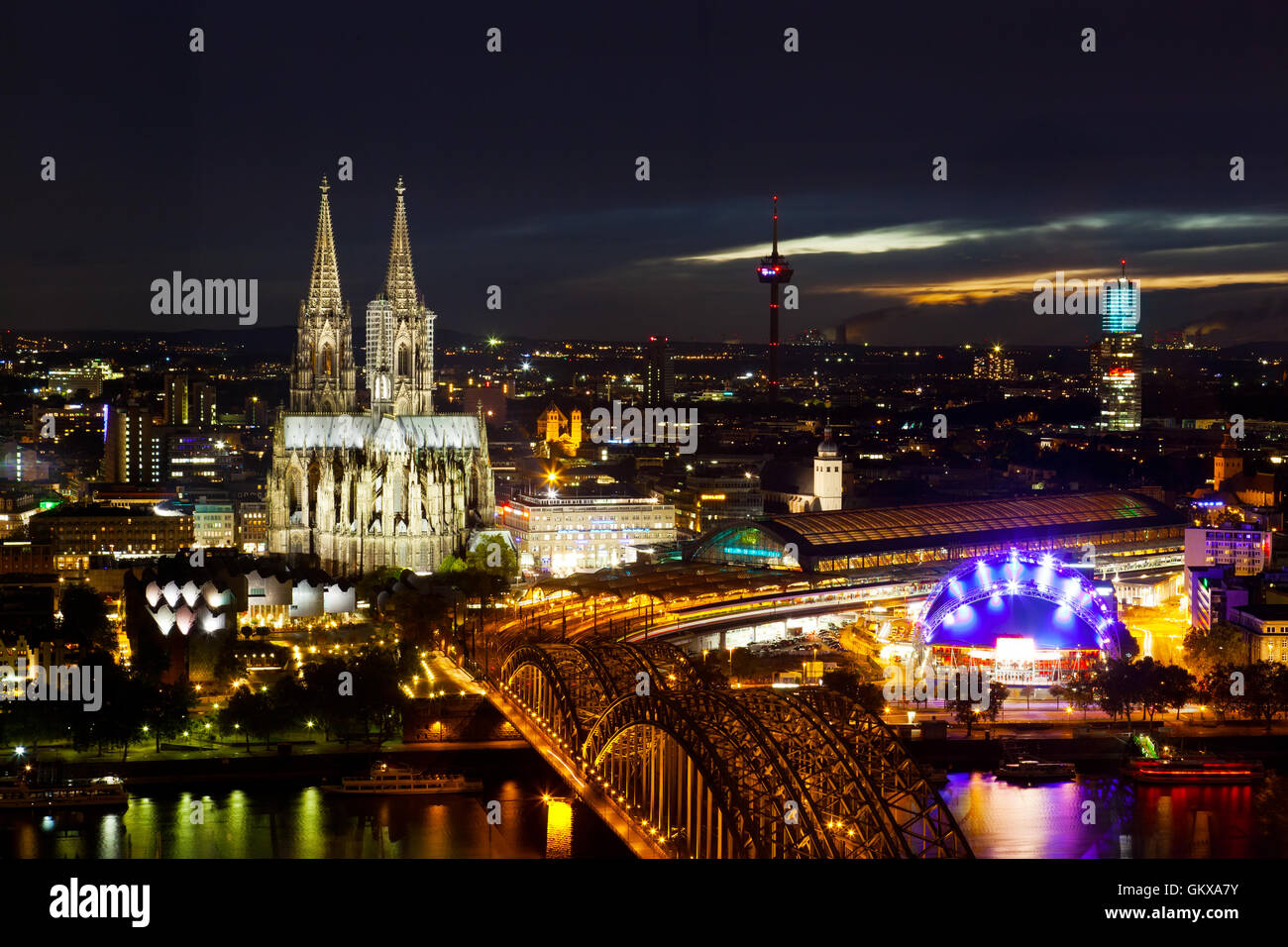 View of Cologne and the Cologne cathedral Stock Photo - Alamy