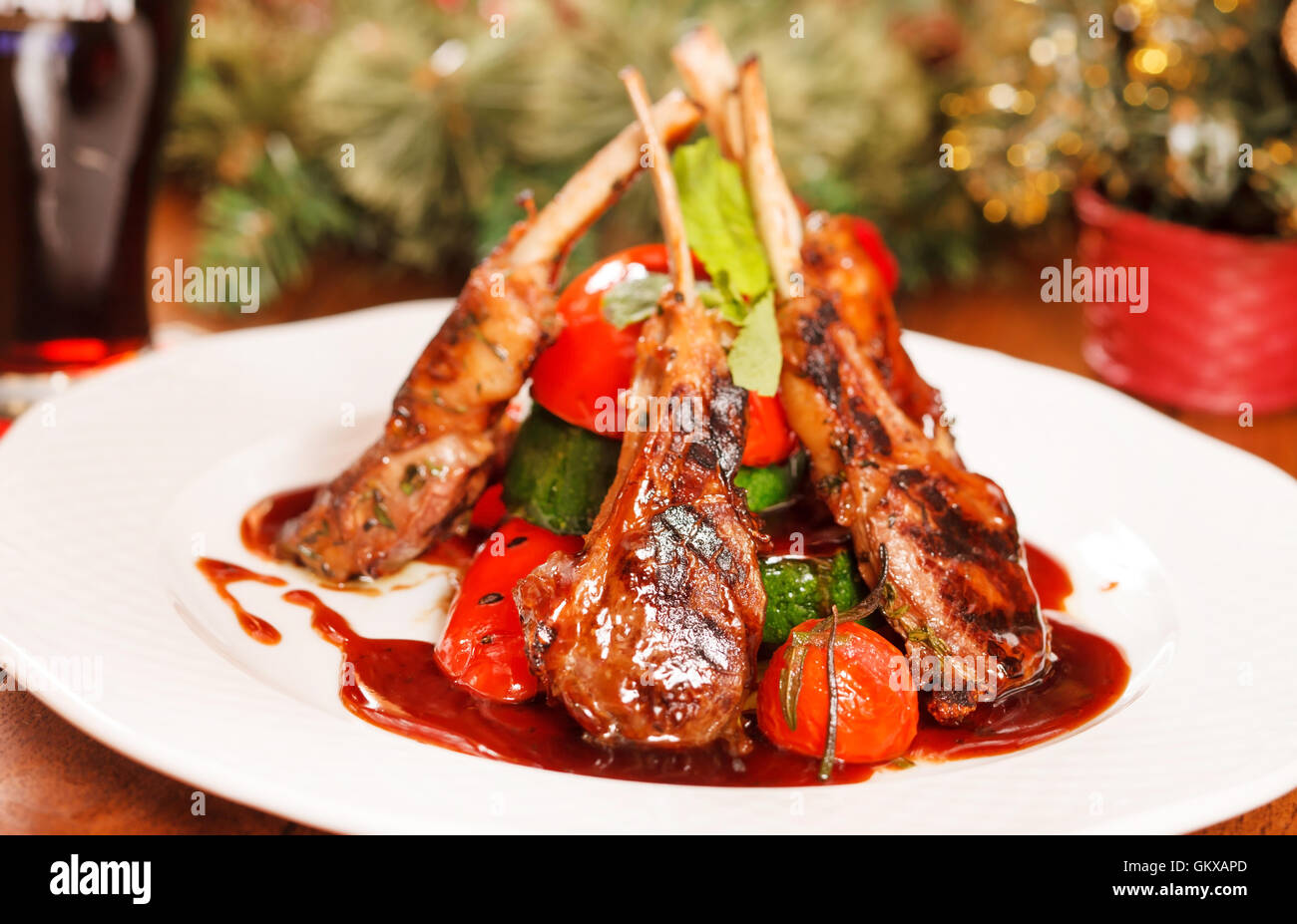 Roasted lamb ribs Stock Photo - Alamy