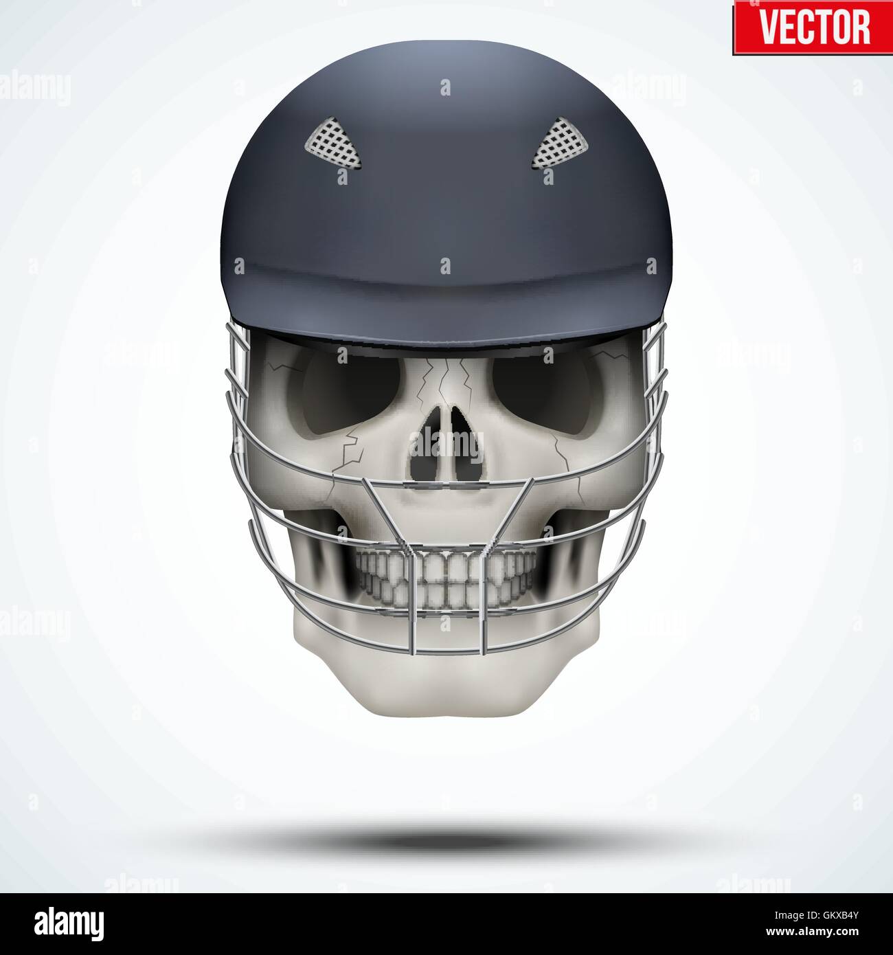 Human skull with cricket helmet Stock Vector Image & Art - Alamy
