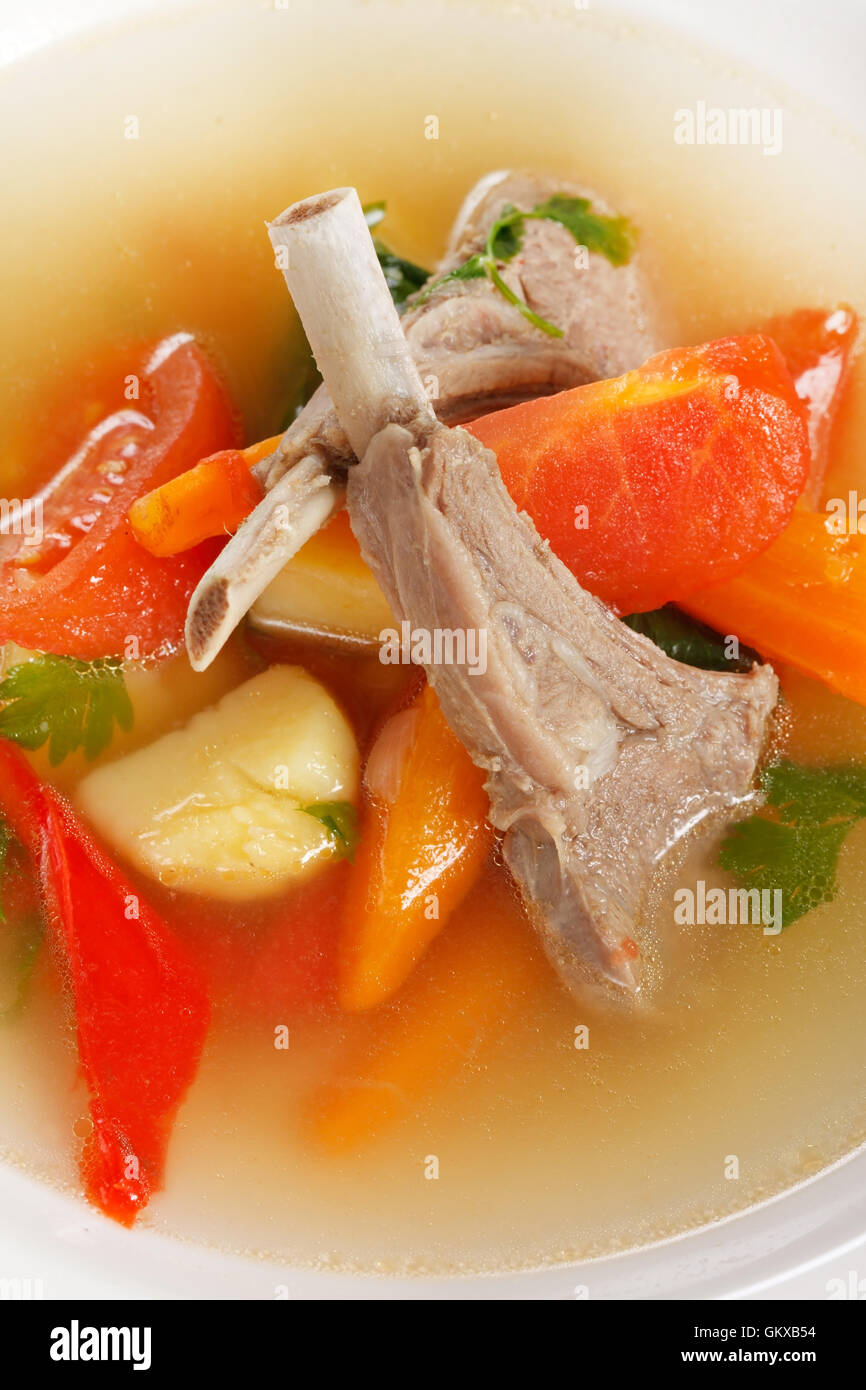 vegetable soup with ribs Stock Photo - Alamy