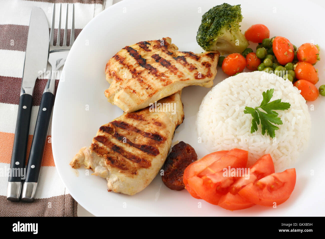 White Rice And Grilled Chicken