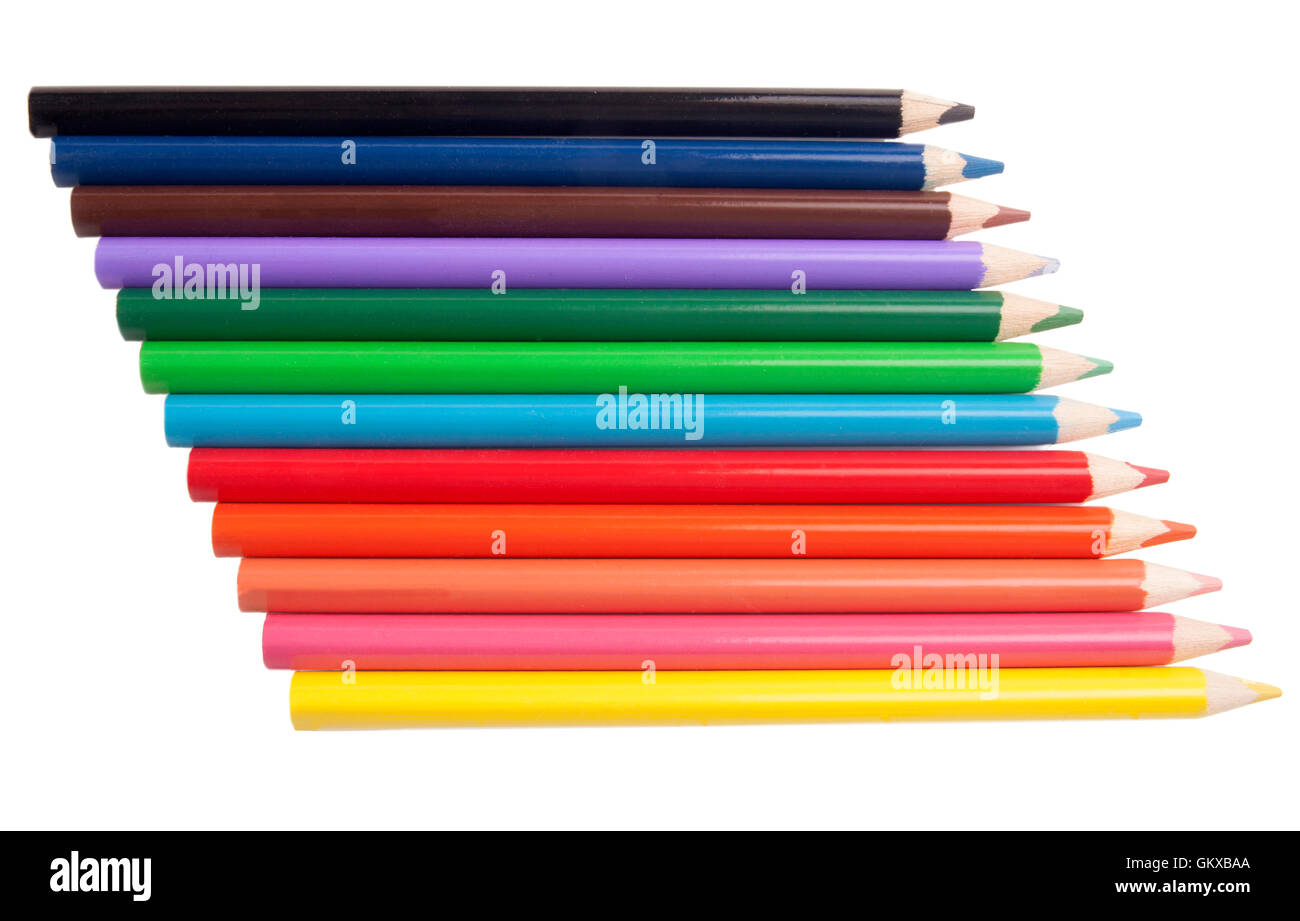 Set of color pencils Stock Photo - Alamy